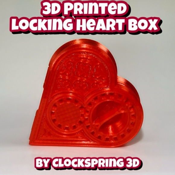 Hand Crafted | Other | 3d Printed Locking Heart Box | Poshmark